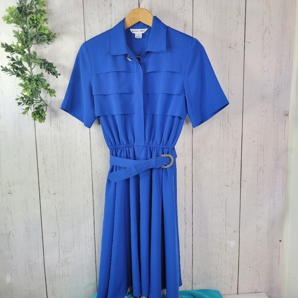 Vintage | Dresses | Vintage Blue Office Wear Dress | Poshmark